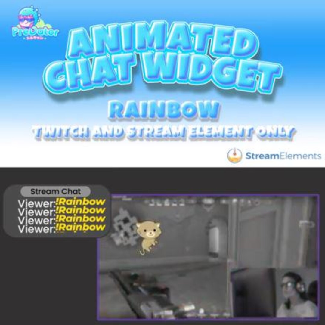 Rainbow Animated Twitch Chat Widget: Streamelements Overlay - Etsy