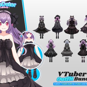 Enchanted Gothic Vtuber: Live2d Avatar, 7 Mystical Outfits, Magical ...