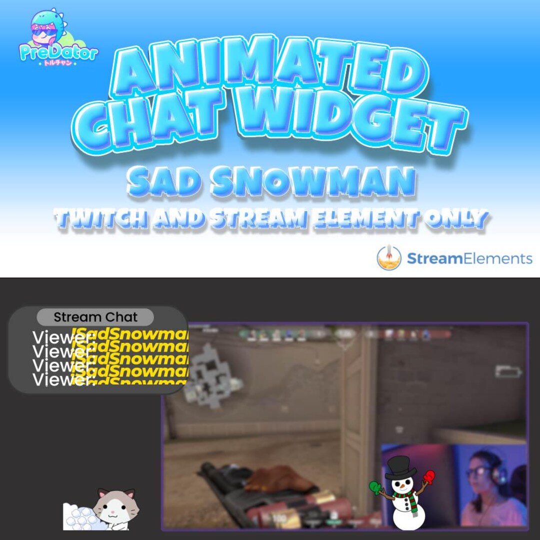 Animated Sad Snowman Twitch Chat Widget for Streamelements - Etsy