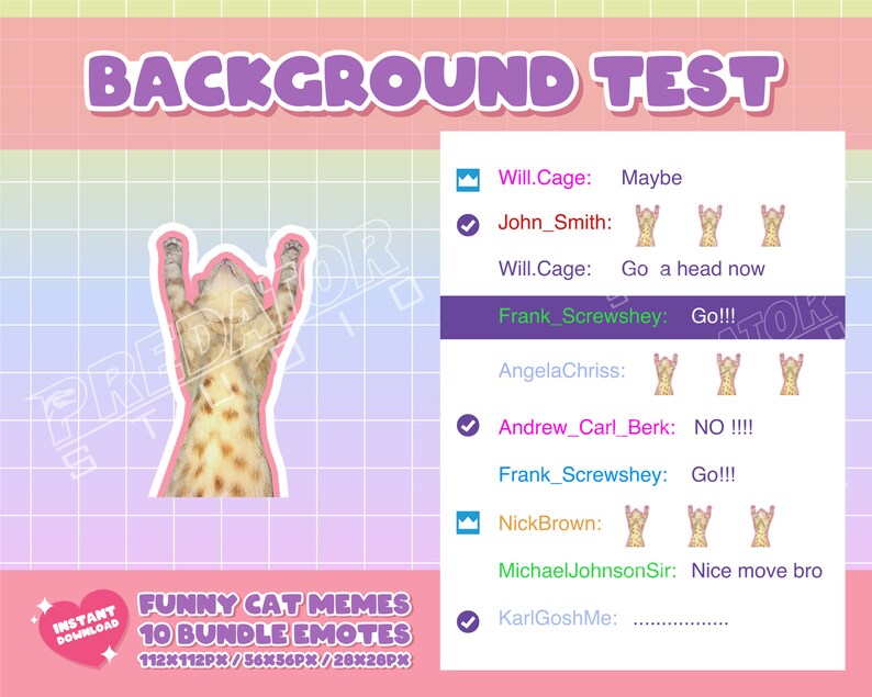 10 Cute Cat Memes Emote Pack 9 Cute Emotes Emotes Pack - Etsy