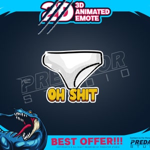 Oh Shit 3D Animated Emote, Kick Emote, Emotes Commission, Streamer ...