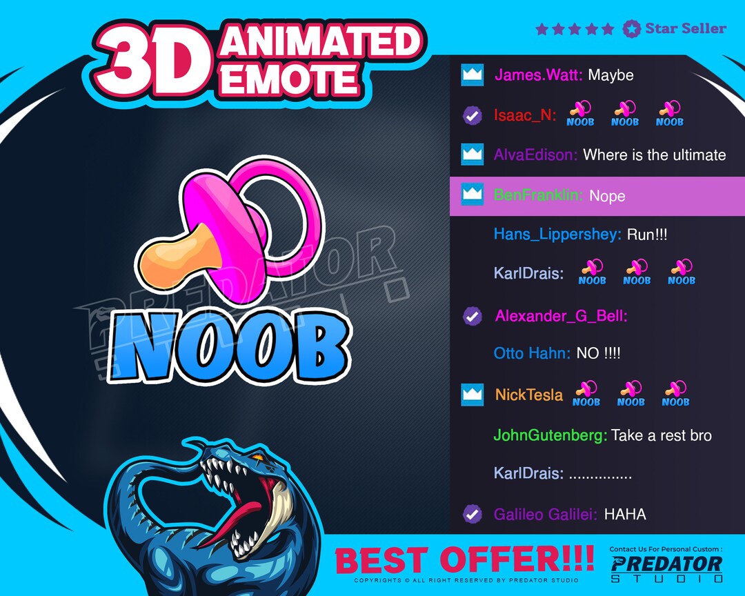 Adorable Baby Pacifier 3D Animated Emote for Twitch Chat - Kick Emote ...