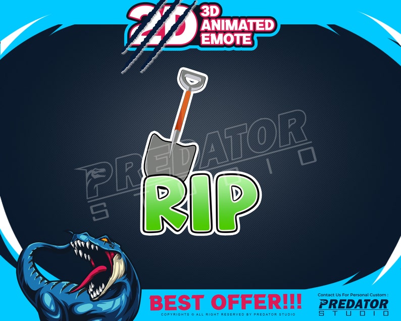 RIP Shovel 3D Animated Emote Unique Emote Custom Twitch - Etsy