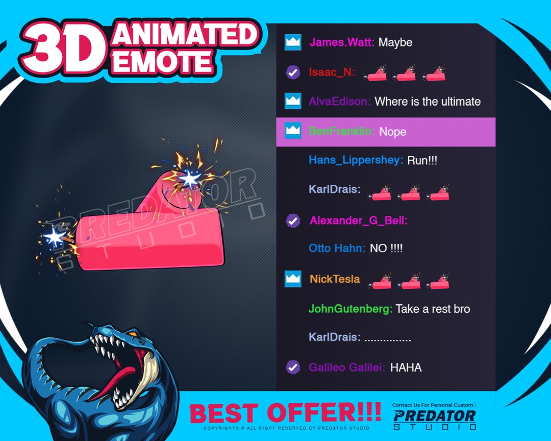 3D Animated Firecrackers Emote: Streamer Emote - Etsy