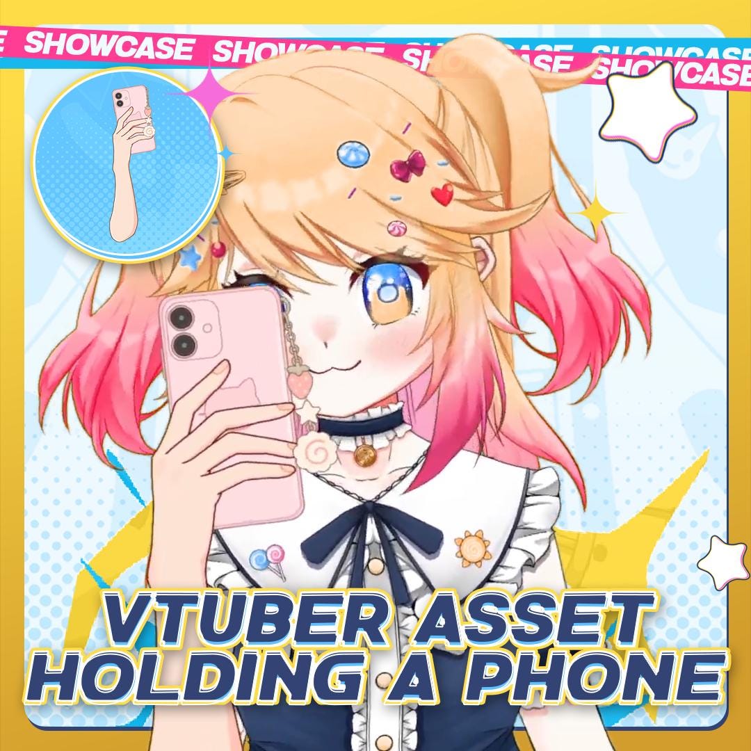 Vtuber Assets | Holding Phone Pose for Live2d Model | Vtuber Accessory ...