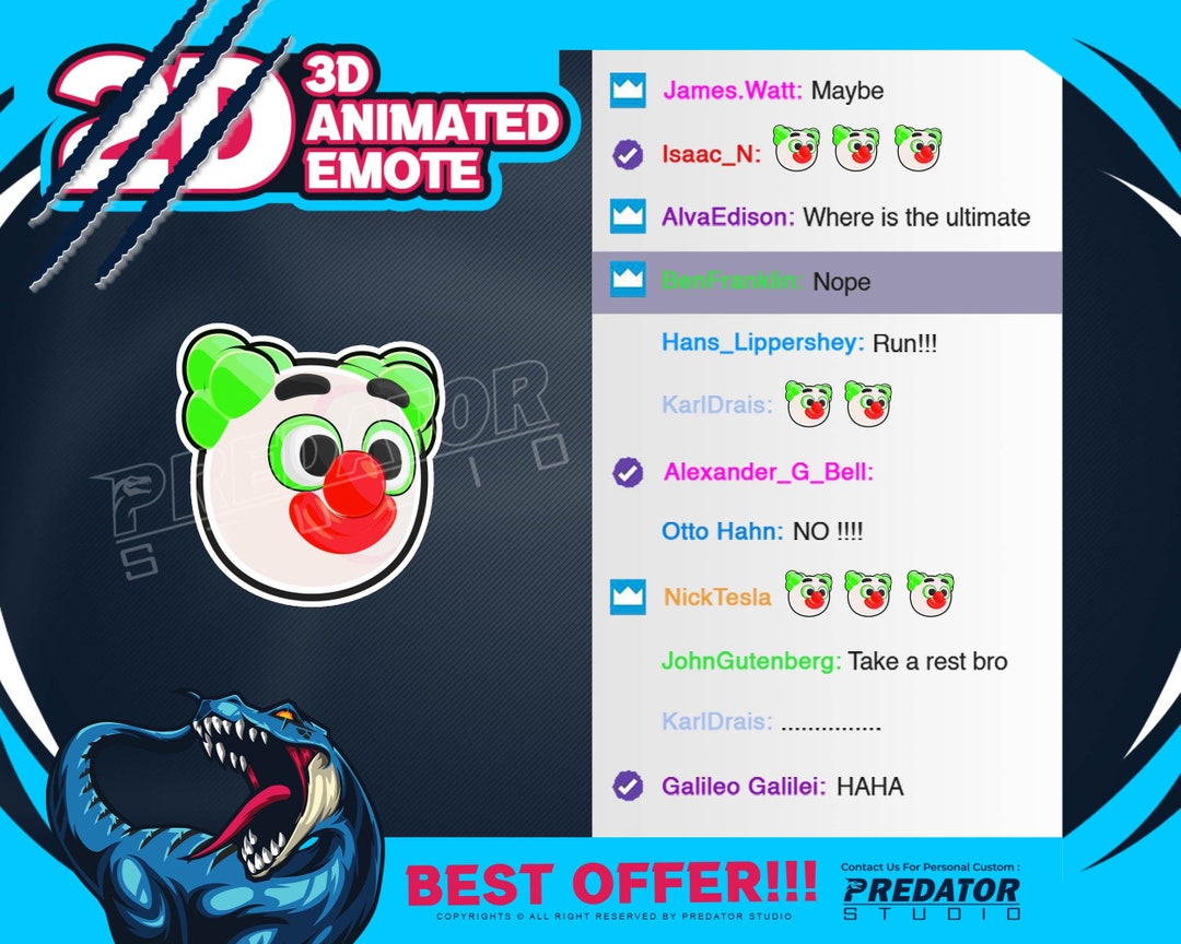 Clown 3D Animated Emote, Clown Emote, Cute Emote, Animated Emotes, Cute ...