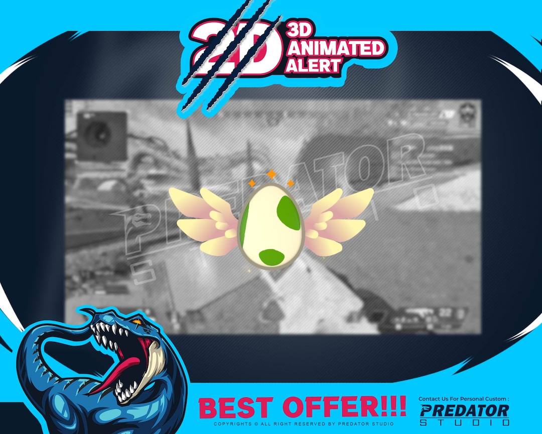 3D Animated Alert Egg Wings, Twitch Alerts, Animated Alerts, Alerts for ...