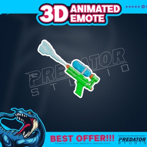 Splish Splash Water Gun Animated Emote 3D Animated Emote, Stream Emotes ...