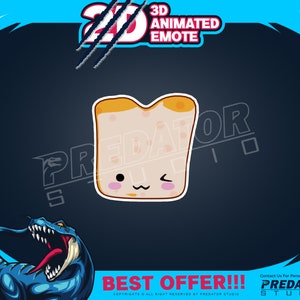 Your Toast 3D Animated Emote, Kick Emote, Emotes Commission, Streamer ...
