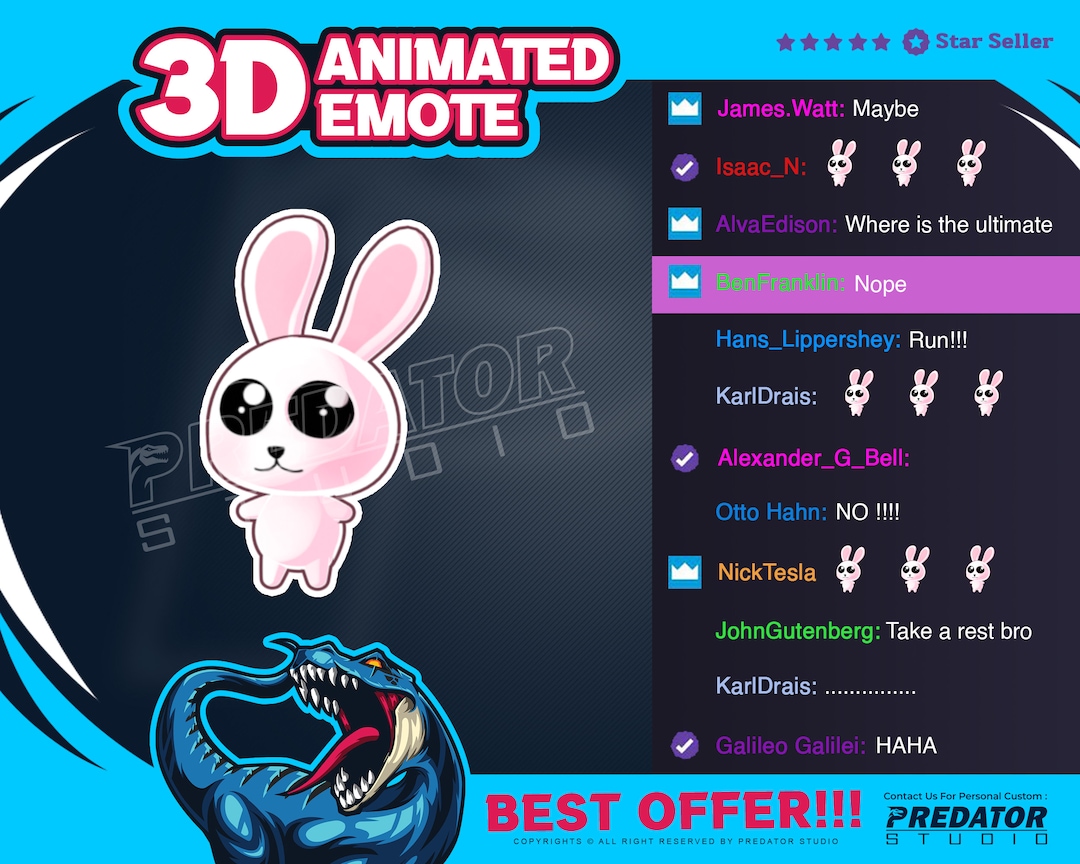 3D Animated Emote, Kick Emote, Cute Emotes, Discord Emotes - Elevate ...