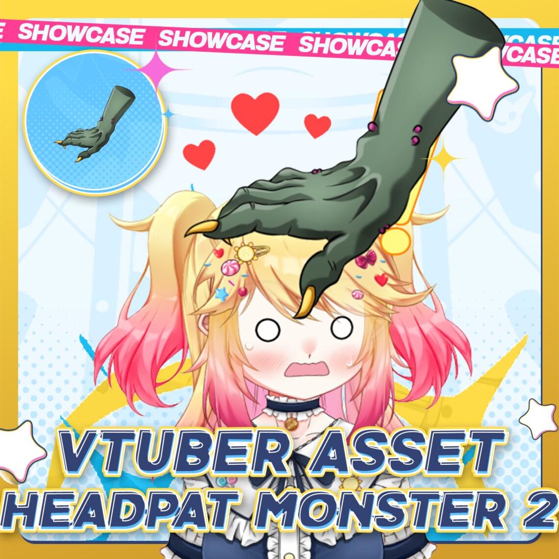 Live2d Vtuber Head Pat Monster Asset: Funny Hand Animation - Etsy