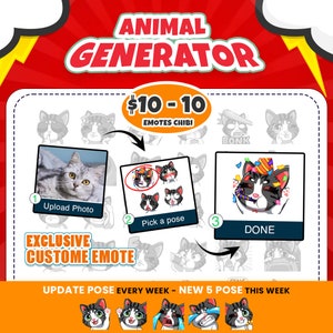 Custom Animal Emotes for Twitch Streams - 10 Emotes in 3 Days - Etsy