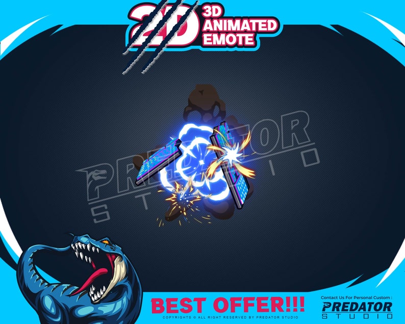 Broken Keyboard 3D Animated Emote Twitch Emote Animated - Etsy