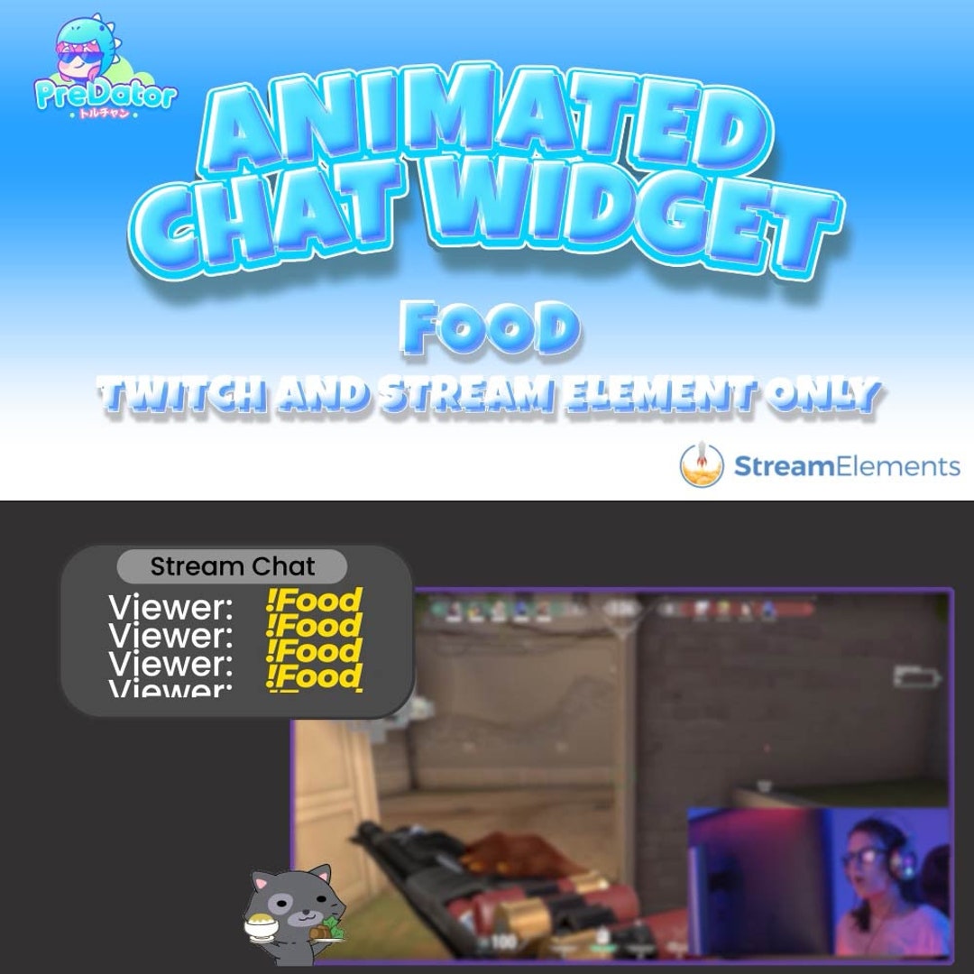 Animated Food Twitch Chat Widget: Streamelements Overlay - Etsy