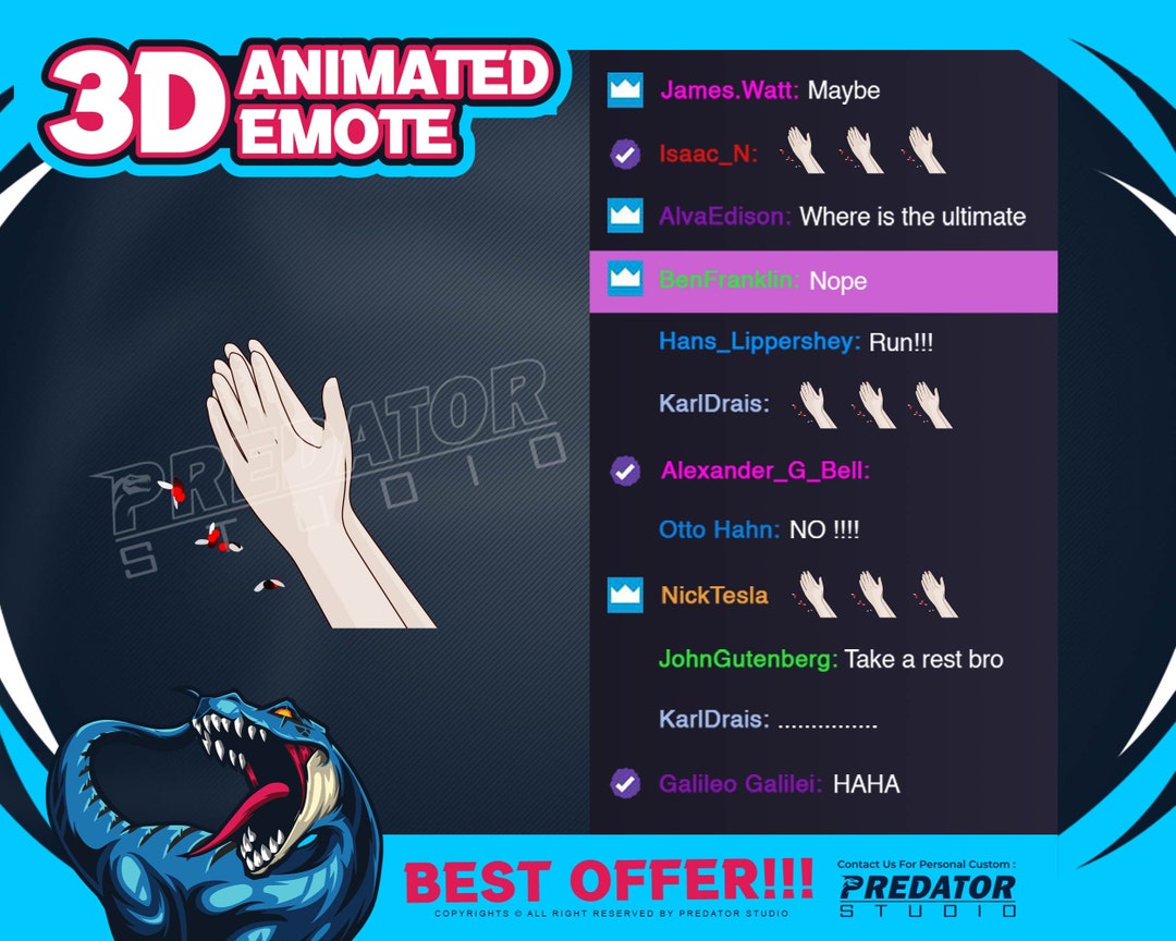 3D Animated Clap Emote: Streamer Game Emote (GIF) - Etsy