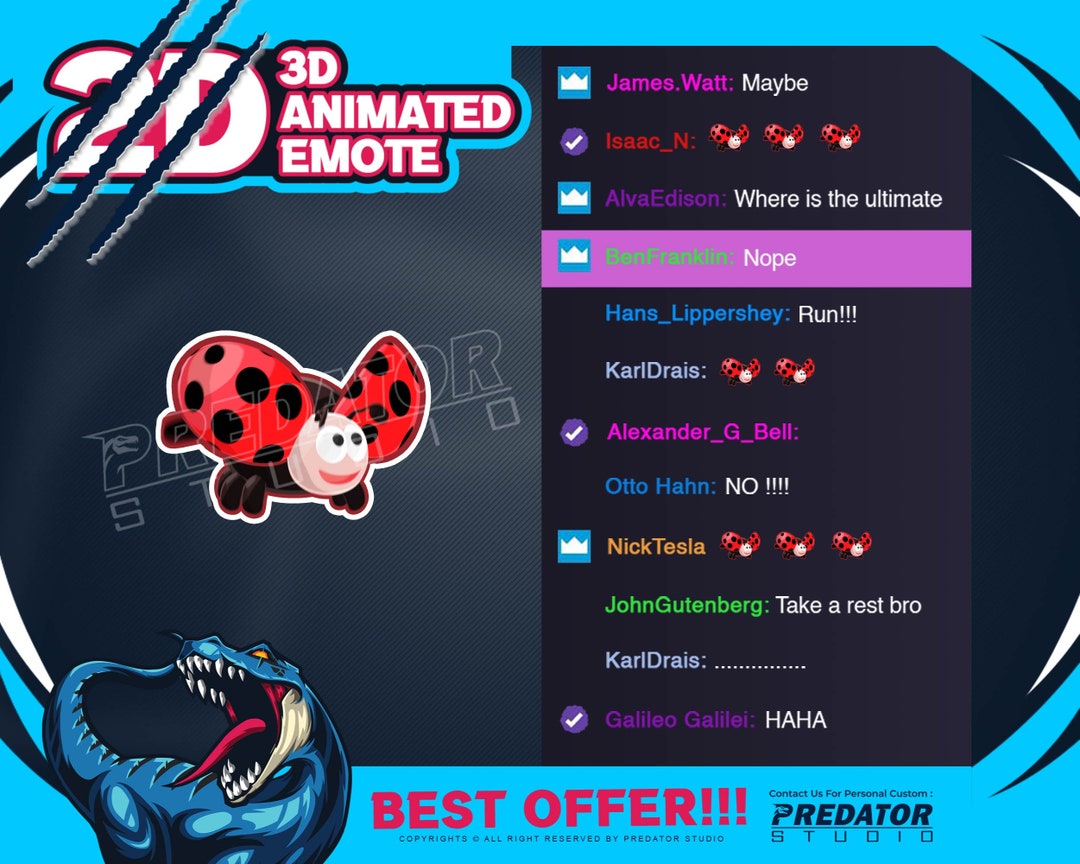 Ladybug 3D Animated Emote, Animal Emotes, Animated Emotes, Gif Emotes ...