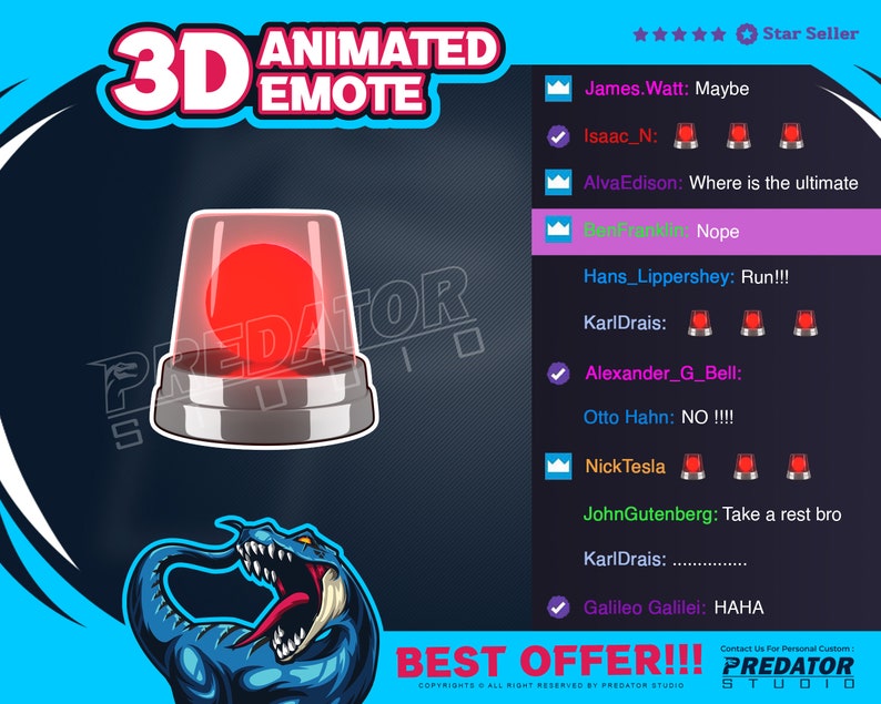 Red Light Animated Emote: 3D Streamer Emote (GIF & PNG) - Etsy