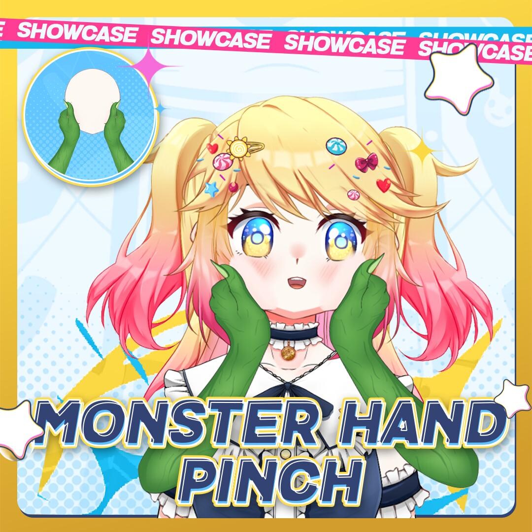 Vtuber Assets Monster Hand Pinch | Fun Live2d Gesture Prop for ...