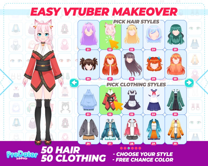 Personalized Vtuber Template: Customize to Your Preferred Look and ...