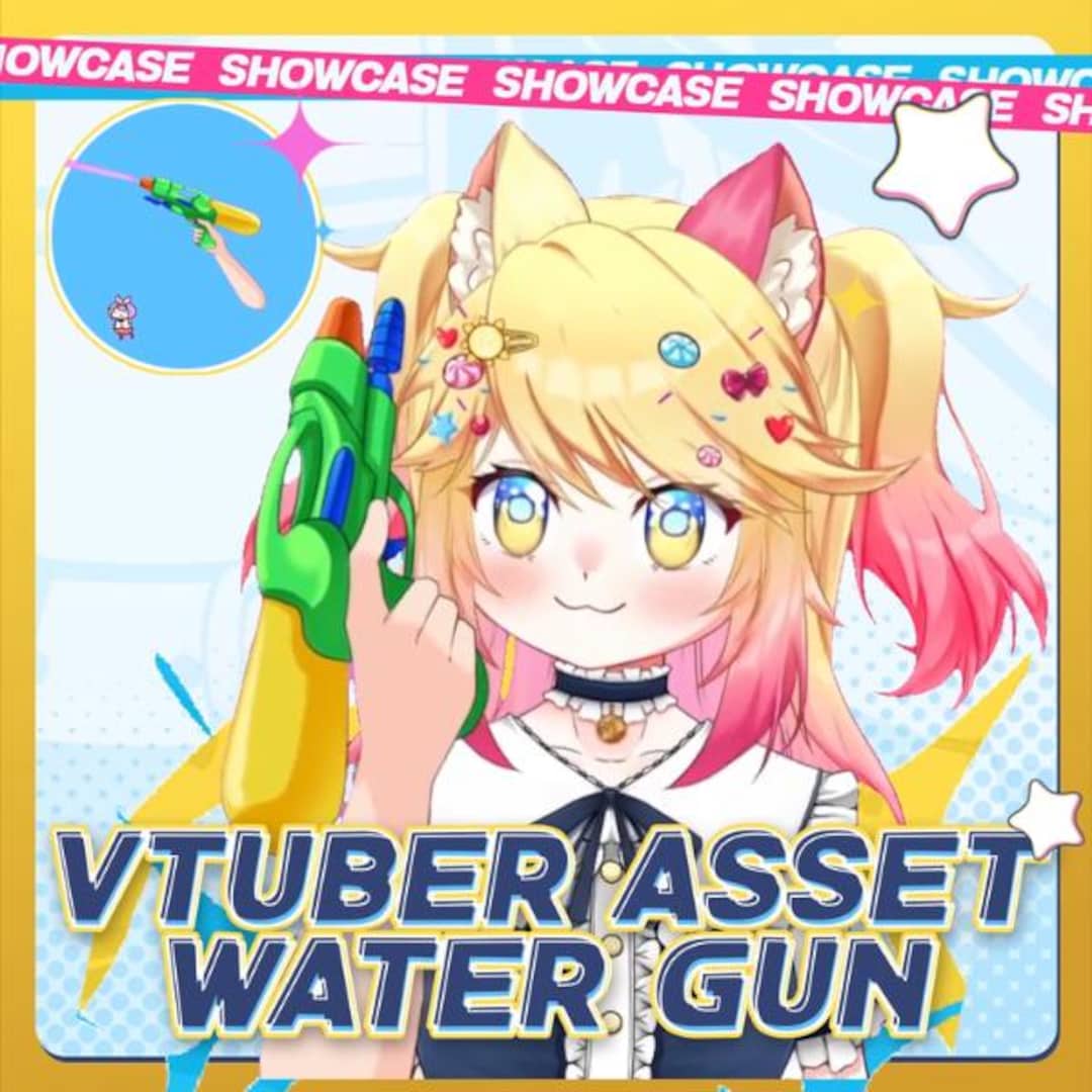 Vtuber Assets Water Gun | Fun Live2d Prop | Summer Stream | Live2d ...
