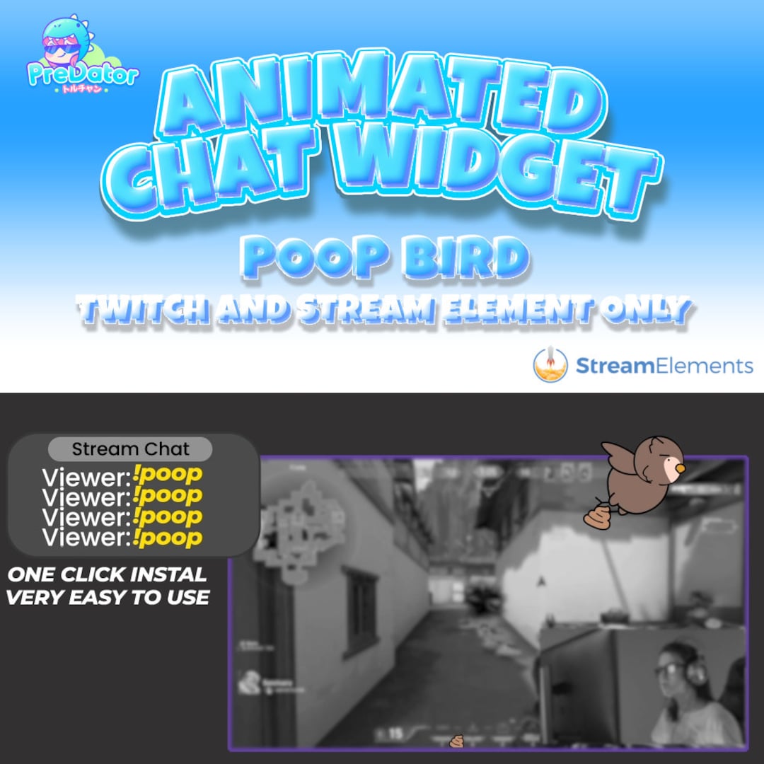 Twitch Animated Chat Widget: Poop Bird V2 Streamelements - Etsy