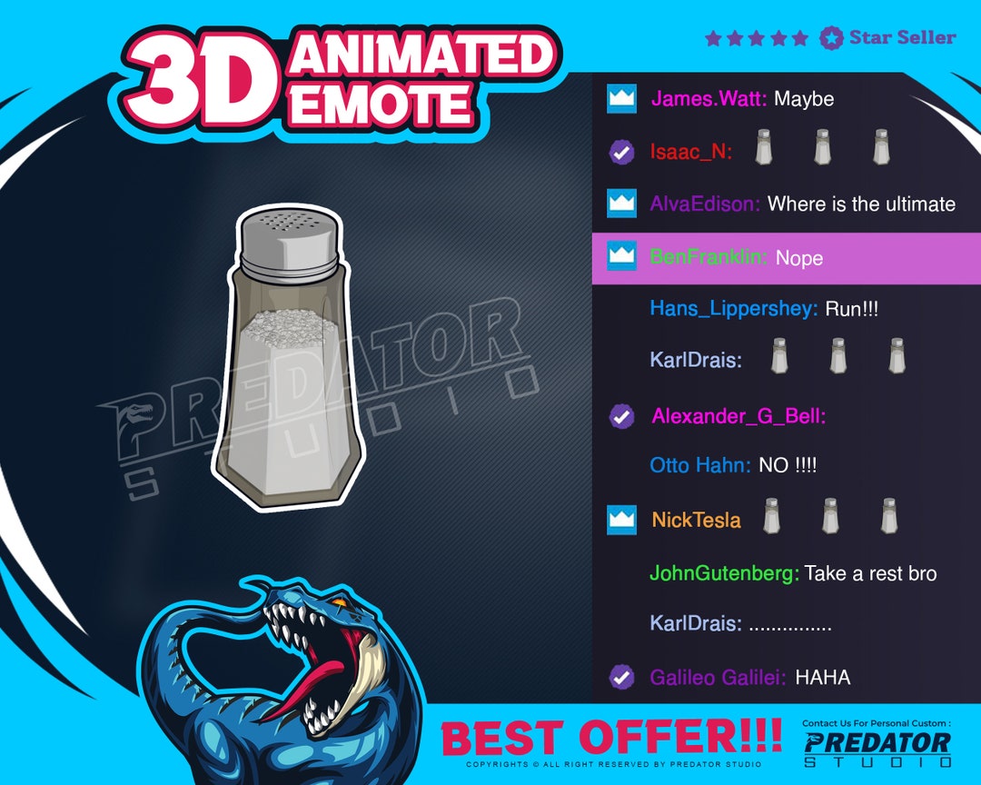 Shake It Off: Fun Salt Shaker Emote Animation - 3D Animated Emote, Kick ...