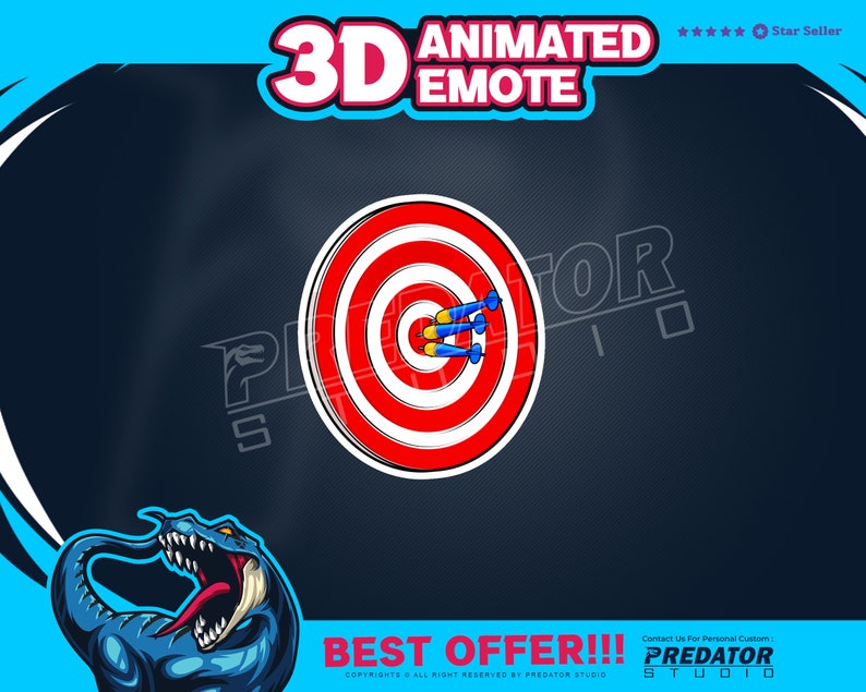Red Dart Target 3D Animated Emote for Twitch/discord - Etsy