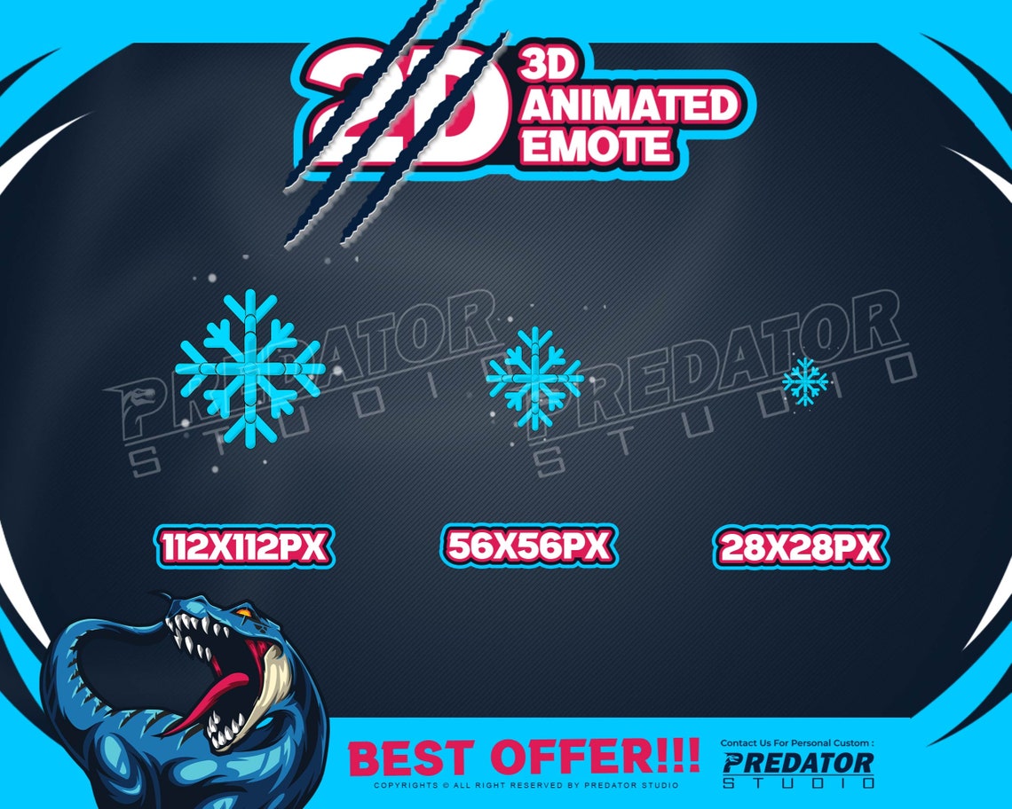 Christmas Snow 3D Animated Emote Emote Twitch Animated - Etsy