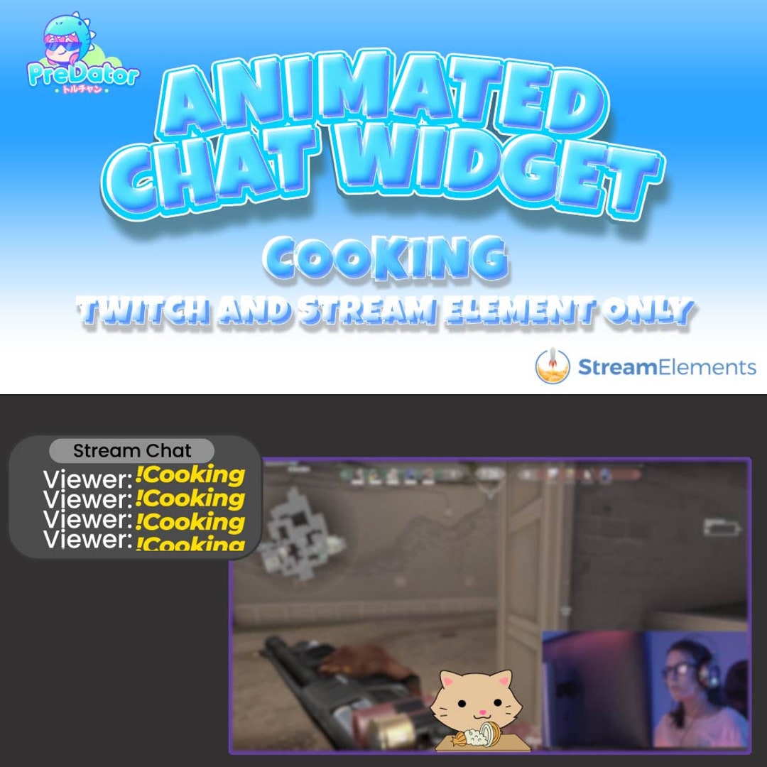 Animated Cooking Twitch Chat Widget - Streamelements Overlay - Etsy