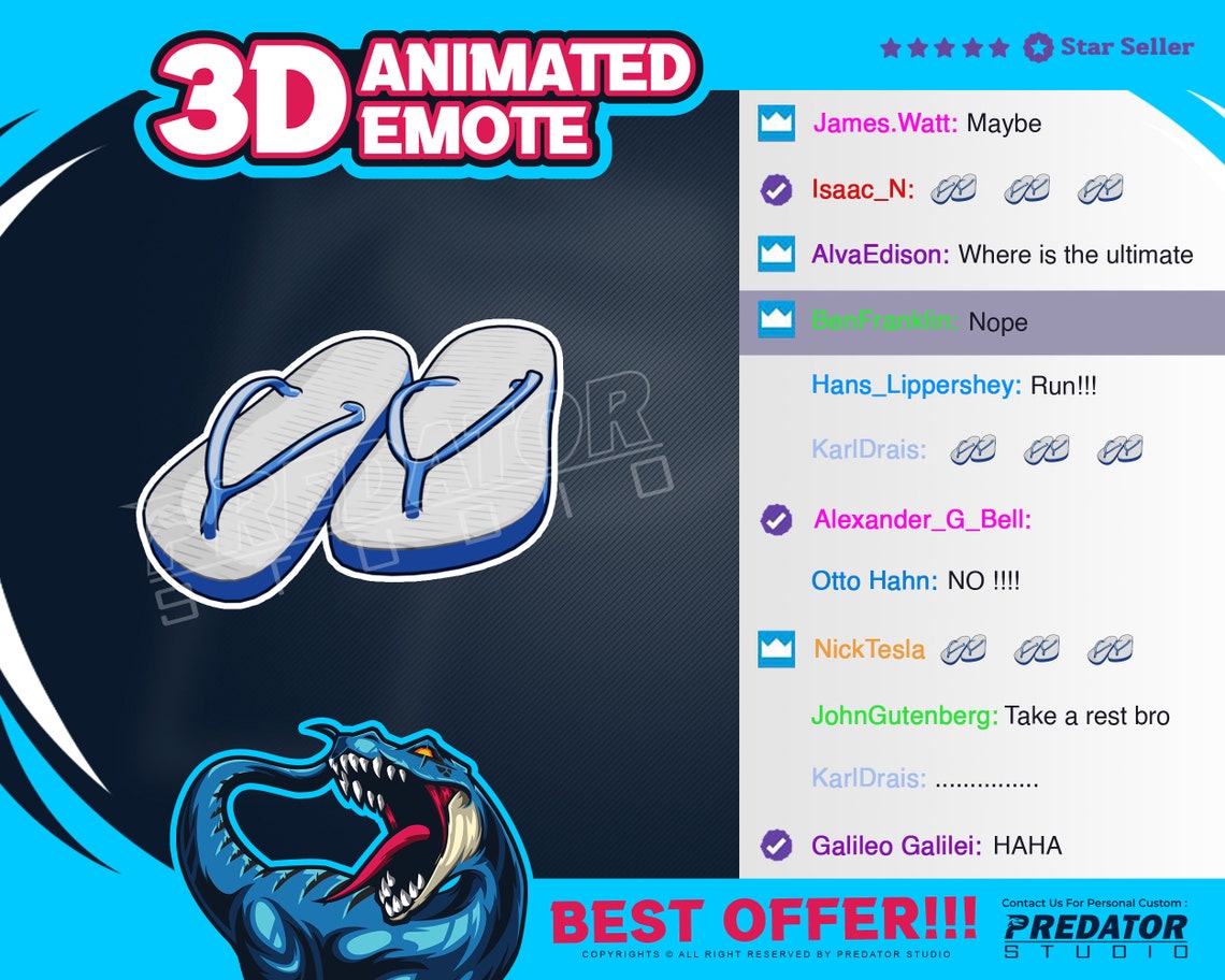 3D Animated Slipper Emote for Twitch and Discord - Etsy