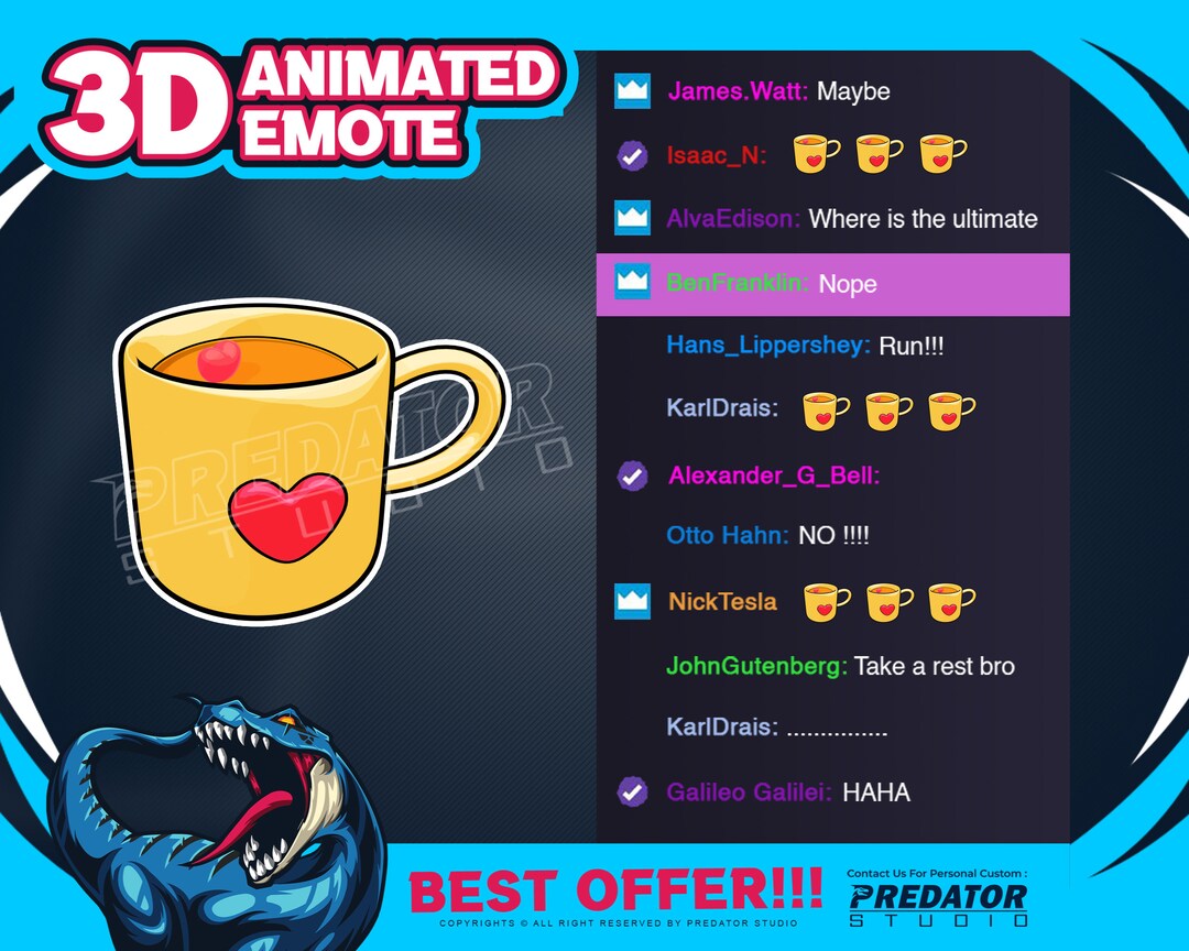 Valentine Cup 3D Animated Emote, Kick Emote, Emotes Commission ...