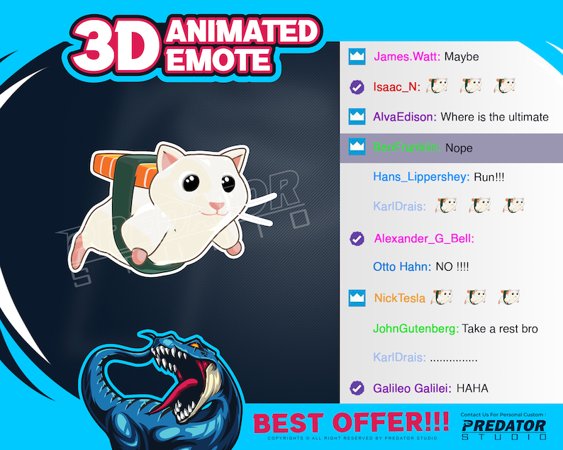 3D Animated Emote Twitch Emote Twitch Chat Emotes Game - Etsy