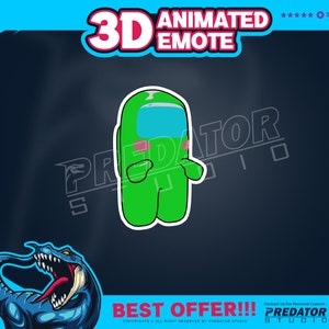 Among Us Blushed 3D Animated Emote for Streaming - Kick Emotes, Cute ...
