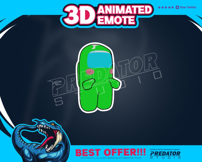 Among Us 3D Animated Emote: Blushed Game Stream Emote - Etsy