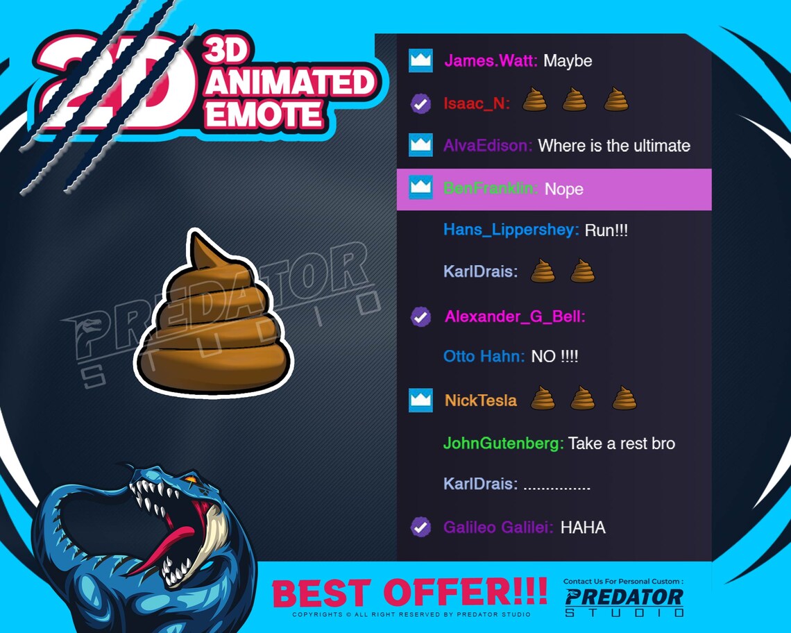 Poop 3D Animated Emote Emote Commission Animated Emotes - Etsy