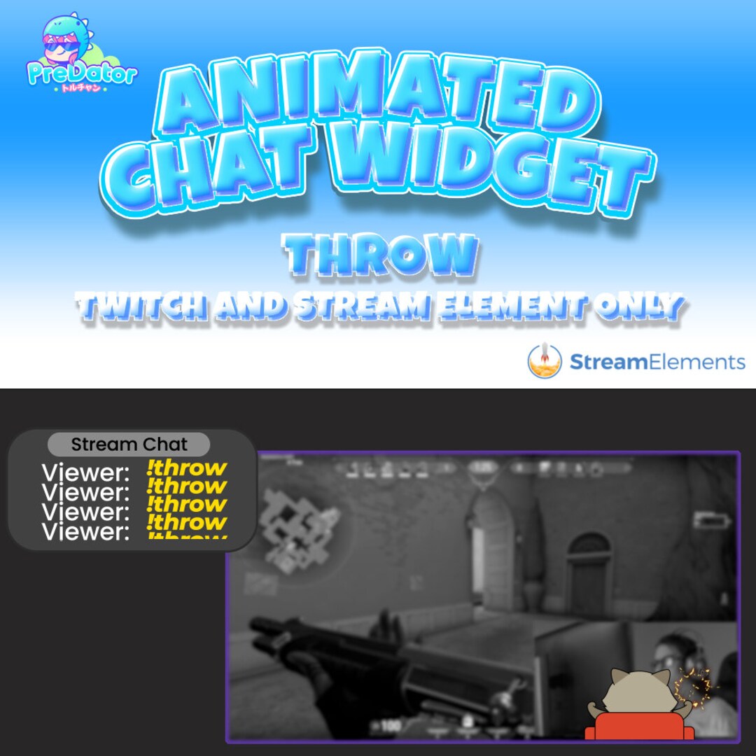 Twitch Animated Chat Widget: Streamelements Throw Animation - Etsy