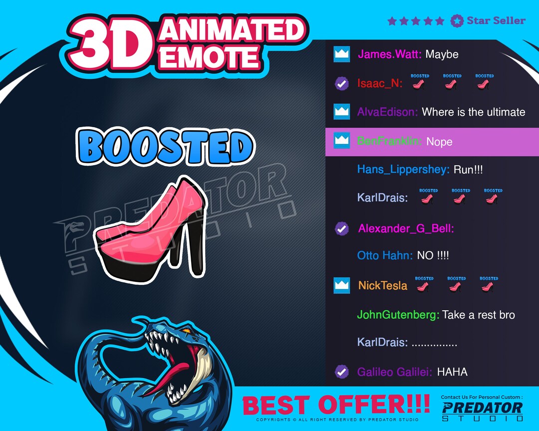 Chic High Heels 3D Animated Emote - Emote Commission, Kick Emote ...