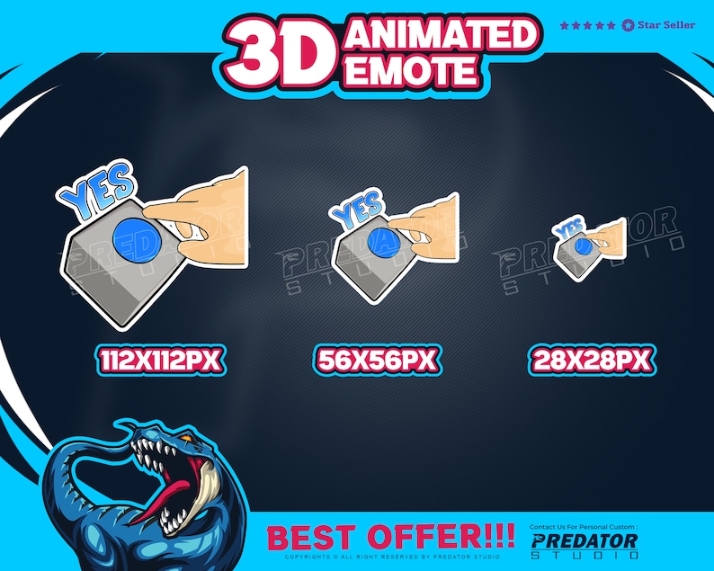 3D Animated Emote Twitch Sub Emotes Twitch Emote Pack Cute - Etsy