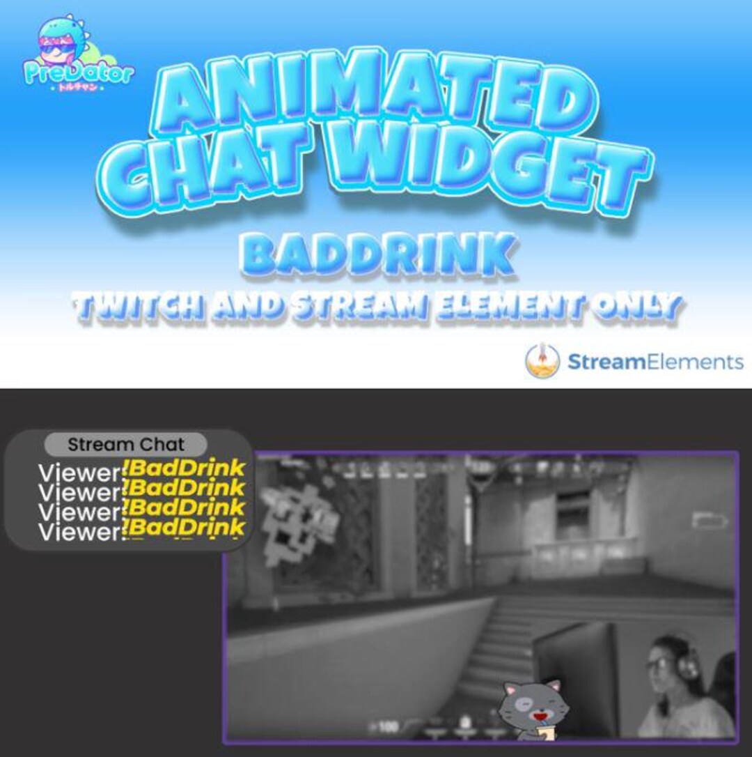 Animated Twitch Chat Widget: Streamelements Overlay (GIF & MP4) - Etsy