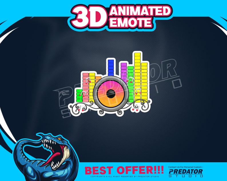 3D Animated Equalizer Emote: Twitch/discord Loudspeaker GIF - Etsy