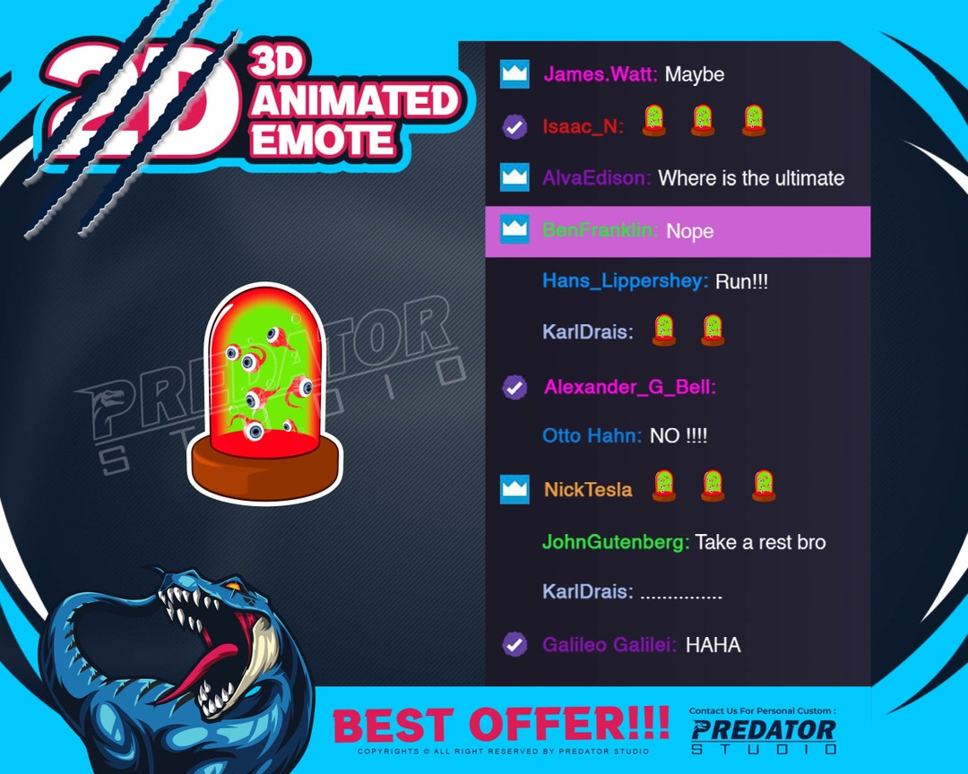 3D Animated Eyeball Lamp Emote: Twitch/discord Streamer Emote - Etsy