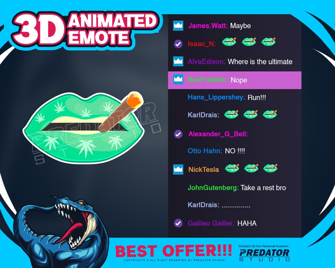 Smoke Mouth 3D Animated Emote, Animated Emotes, Emotes Commission ...