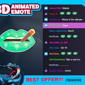 Smoke Mouth 3D Animated Emote, Animated Emotes, Emotes Commission ...