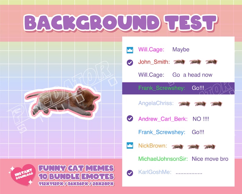 10 Cute Cat Memes Emote Pack 2 Emote Bundle Twitch Cat - Etsy