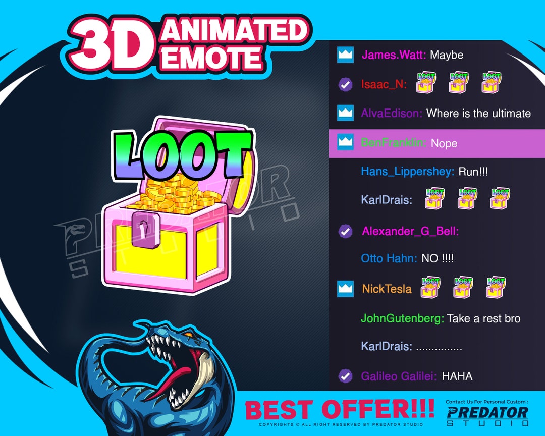 Loot Chest 3D Animated Emote: Twitch/kick Streamer Emote - Etsy