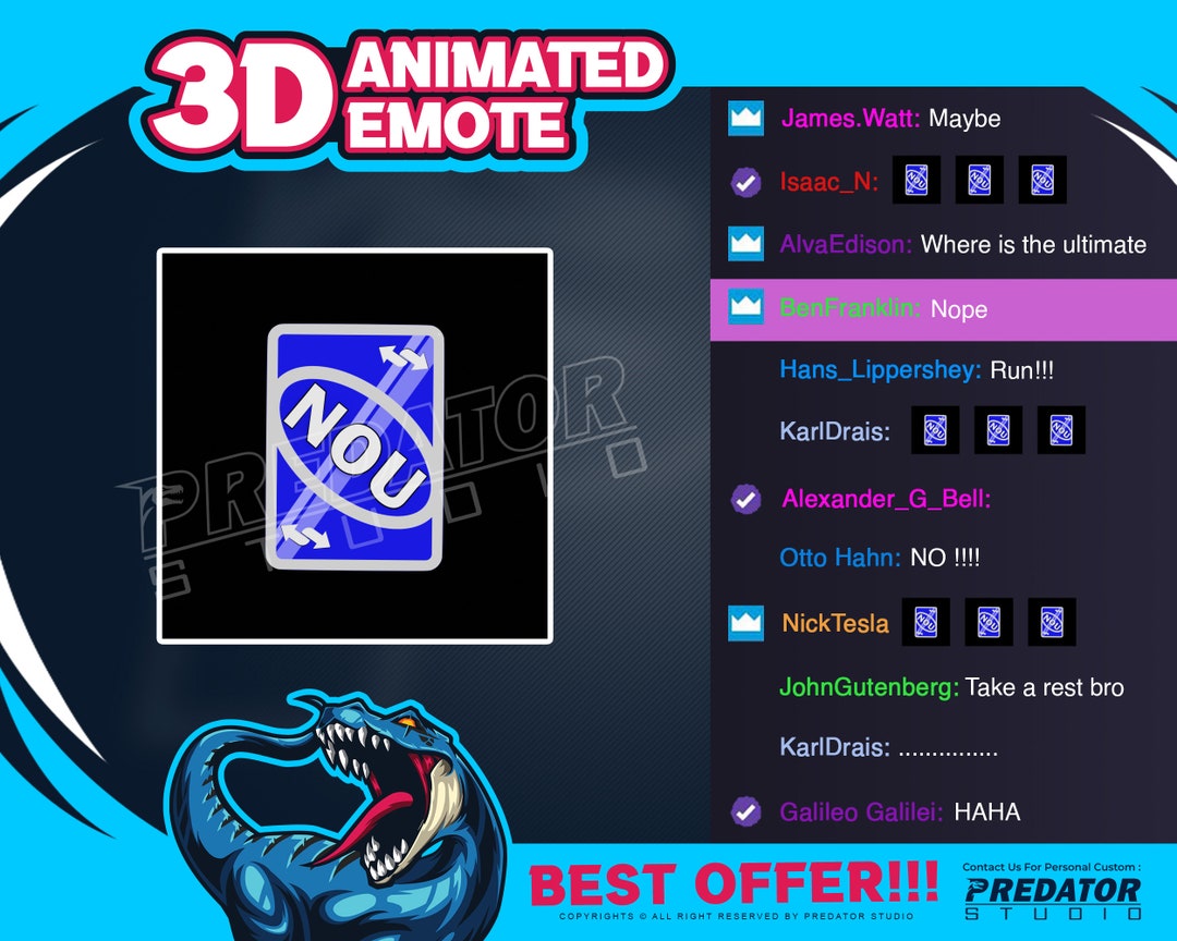 3D Animated Emote, Twitch Emote, Game Emote, Twitch Sub Emotes, Emote ...