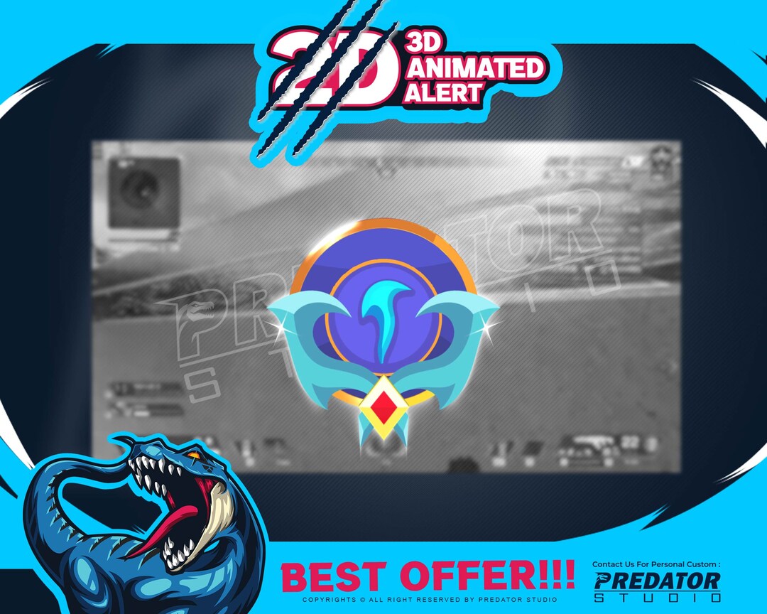 3D Animated Alert Blue Shield, Stream Alert, Animated Alerts, Streaming ...