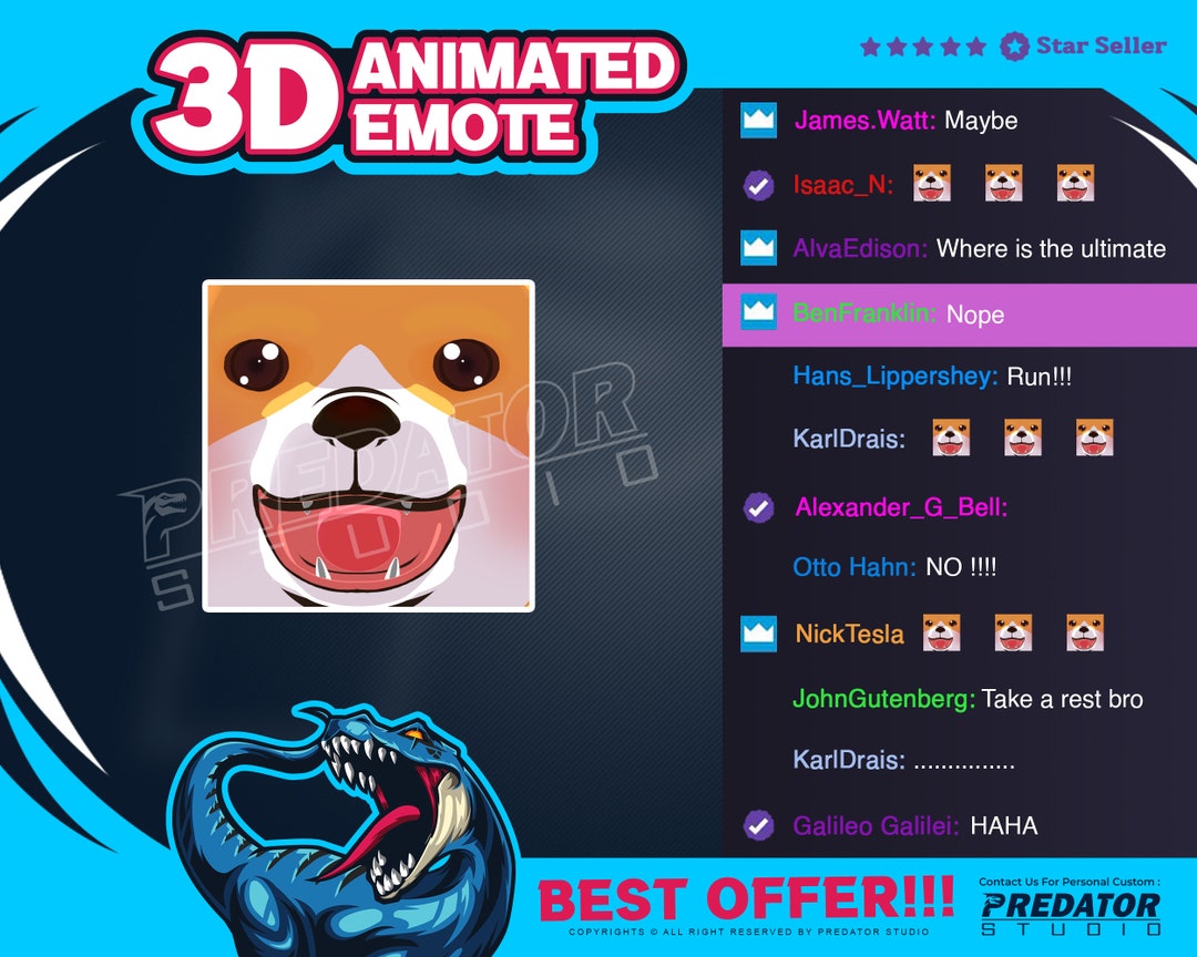 3D Animated Emote, Kick Emote, Twitch Emote, Emote Commission ...