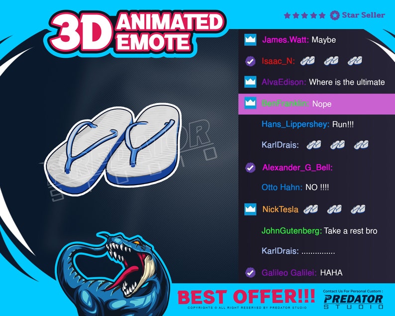 3D Animated Slipper Emote for Twitch and Discord - Etsy