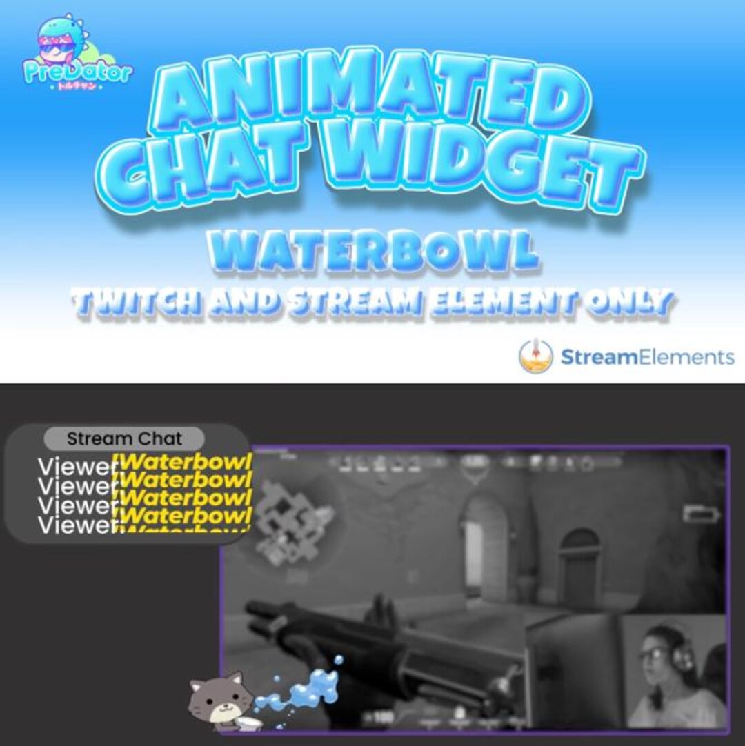Animated Twitch Chat Widget: Water Bowl Stream Overlay - Etsy